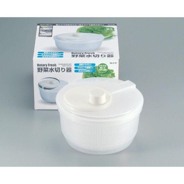 ●遠心力で水気を切る。回すだけで簡単水切り。●製品サイズ（約）／外径205×140mm●製品重量（約）／350g●耐冷温度／-20℃●材質／本体・バスケット・フタ・つまみ：ポリプロピレン 回転板：ABS樹脂●その他／ポリプロピレン（120℃...