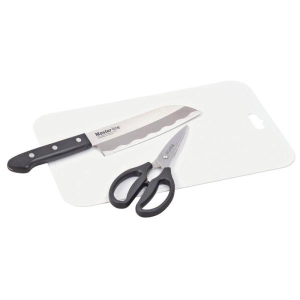 ●使用頻度の高い調理道具をセットにしました。●製品サイズ（約）／包丁：全長290×幅45mm（刃渡り165mm）ハサミ：全長210×幅85mmまな板：縦325×横210×厚さ2mm●製品重量（約）／包丁：150g、ハサミ：85g、まな板：1...