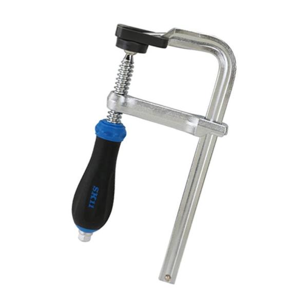 力の掛けやすいハンドル形状でスパナを掛ければ楽に強力な増し締めが可能【特徴】・対象物に傷を付けにくい保護カバー付き角度締付が可能な可動式ジョー仕様【仕様】・・最大口開き：160mm・最大締付力：250kg・ふところ深さ：80mm・材質：(本...