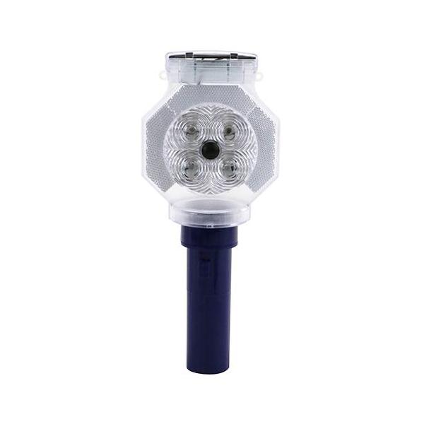 LEDの光により、イノシシ・シカ等の警戒心を刺激し、田畑の農作物被害を軽減できます。【用途】畑・お庭の獣避け、防犯・防災用。【特徴】電池不要のソーラータイプです。夜間は自動で点灯し、昼間は自動で消灯します。光源：超高輝度発光ダイオード青4個...