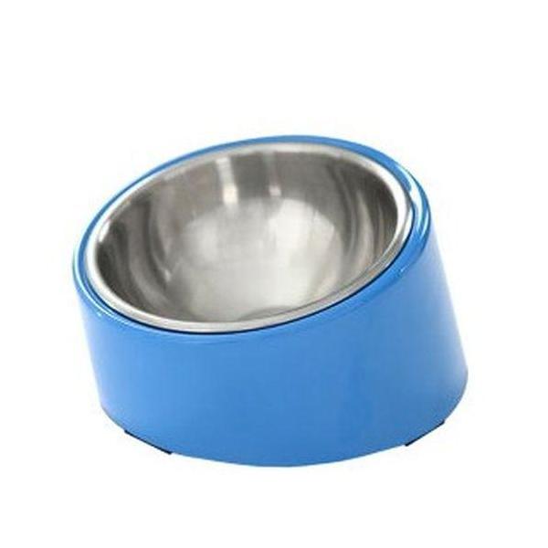 斜度のある本体と半球状のボウルで食器の底にフードが集まるので食べやすい。【原産国】中華人民共和国【原材料】メラミン樹脂、ステンレス、合成ゴム