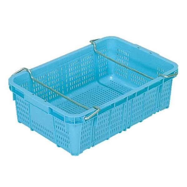 通気性の良い全面網目タイプの浅型コンテナーです。目が細かいので水産やしらす用コンテナーとしてもお使いいただけます。両短辺に取付けたハンドルの位置によりスタッキングが可能です。重ねることができるので、空箱時の収納効率に優れています。【仕様】商...