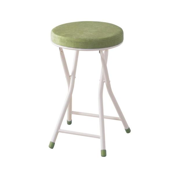 ボリュームのある厚めの座面でしっかりとした座り心地です。コンパクトなサイズ感なので、キッチンや玄関など限られたスペースでも使用できます。スチール(粉体塗装) ポリエステル【サイズ】 W30×D30×H49(折りたたみ時:W30×D7×H70...