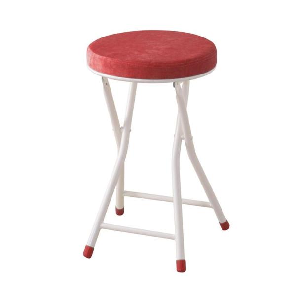 ボリュームのある厚めの座面でしっかりとした座り心地です。コンパクトなサイズ感なので、キッチンや玄関など限られたスペースでも使用できます。スチール(粉体塗装) ポリエステル【サイズ】 W30×D30×H49(折りたたみ時:W30×D7×H70...