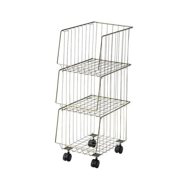 シンプルで使い勝手が良いスタッキングワゴン 机の横に置いて書類や雑誌を入れたり、洗面所のタオル入れなど様々なシーンで大活躍です。キャスターも付いていますので移動もラクに行なえます。スタッキングができるので使わないときは重ねてコンパクトに収納...