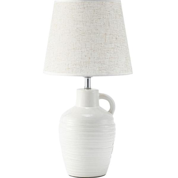 【仕様】〇サイズ：W25×D25×H47.5cm〇材質：陶器、アルミ、布〇組立：組立式〇組立人数：1人〇組立時間：10分〇原産地：中国〇カラー：ホワイト