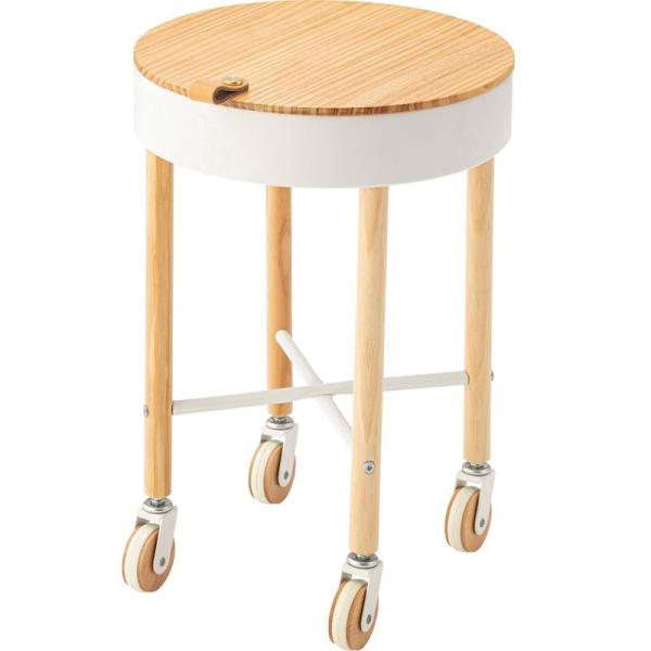 【仕様】〇サイズ：W35×D35×H51.5cm〇材質：スチール(粉体塗装)、天然木(パイン)、ラッカー塗装〇組立：組立式〇付属工具：六角レンチ〇組立人数：1人〇組立時間：15分〇静的耐荷重：5kg〇原産地：中国〇カラー：ホワイト