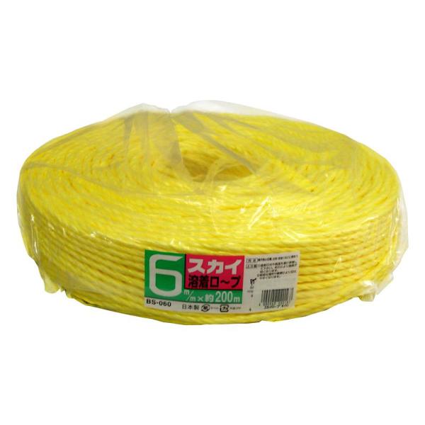 強度が抜群、擦り切れにも強く丈夫 縛りやすく、手が痛くならない 3本の紐をロープ状に撚り合わせ溶着加工してあり、バラけず使いやすい。園芸や荷造りに最適です。【サイズ】幅(mm):6 長さ(m):200【材質】ポリプロピレン