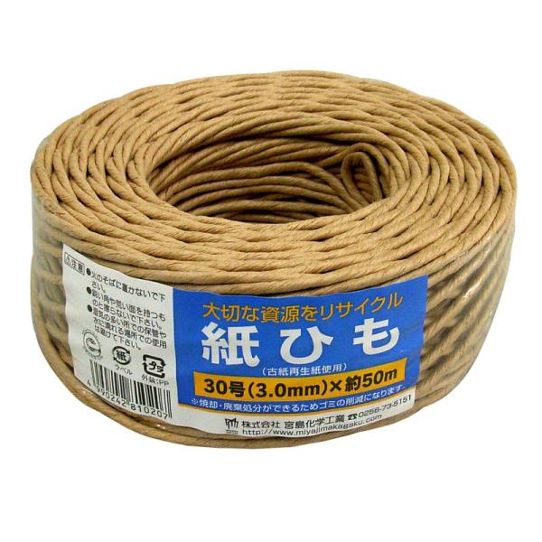 新聞、雑誌を回収、そのままリサイクルできます。焼却、廃棄処分が出来るためゴミの削減になります。【サイズ】幅:30号(3mm) 長さ(m):約50【材質】再生紙