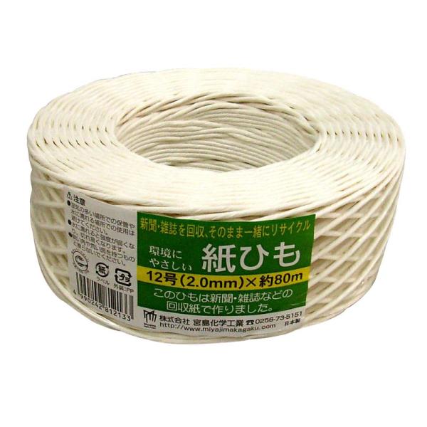新聞、雑誌を回収、そのままリサイクルできます。焼却、廃棄処分が出来るためゴミの削減になります。【サイズ】幅:12号(2mm) 長さ(m):約80【材質】再生紙