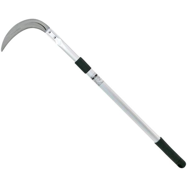 草刈り、除草作業に。立ったままらくらく除草。使いやすい長さに調節可能！軽量アルミパイプが2段階に伸縮します。※640mm〜1050mm。「サクサク草刈り鎌」引き刈り、刈払いの2通りの使い方ができます。刃部はさびにくくお手入れが楽なステンレス...