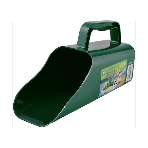 コンテナガーデン用のプラスチック製土入れ一般的な丸型と違い、口部分が角型（直線）なので、プランターの底部分にピッタリ形状。ビックサイズで能率アップ！持ち手つきで使い易い！