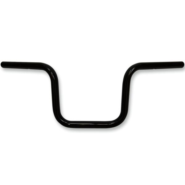 【適合】電子制御スロットル車用※ケーブルスロットル車へ装着の際は別売のハンドルバープラグ（0634-0331）で右側の切り欠きを塞いでください。【商品説明】ハーレー用 1インチ径のエイプハンドルバーです。幅は狭め。ライズはストレートに立ち上...