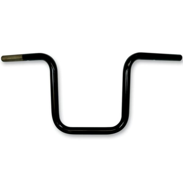 【適合】電子制御スロットル車用※ケーブルスロットル車へ装着の際は別売のハンドルバープラグ（0634-0331）で右側の切り欠きを塞いでください。【商品説明】ハーレー用 1インチ径のエイプハンドルバーです。幅は狭め。ライズはストレートに立ち上...