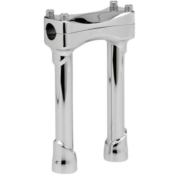 【適合】１インチハンドルバー用【商品説明】10インチ(254mm)ハイライザーボルト径：1/2-13のライザーボルトが使用可能※トリプルツリーとライザーが一体型のモデルは不可。【サイズ】10インチ(254mm)ハイライザー【カラー】クローム...