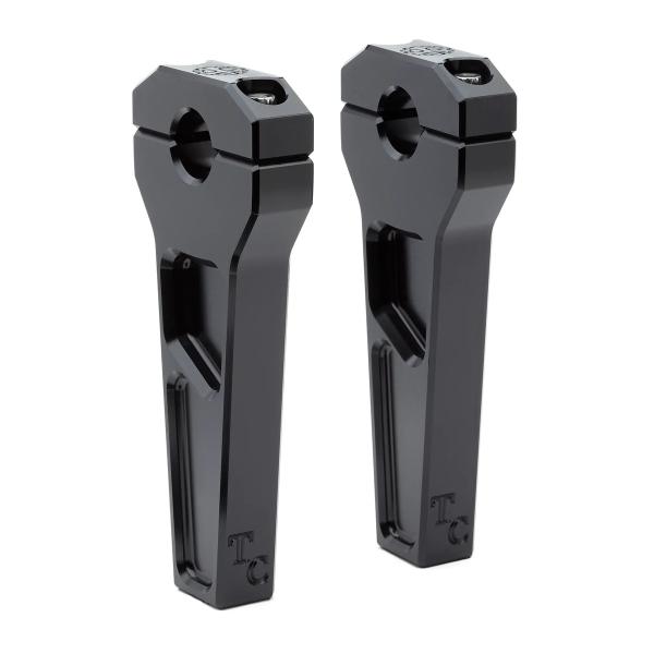 【適合】1-1/8インチ径ハンドル用【商品説明】ハーレー用 ストレートライザーです。分厚いトップと、テーパーするボトムの組み合わせが荘厳で力強い雰囲気です。1-1/8インチ径（約29mm)ハンドルクランプ仕様です。MXバー等のハンドルを装着...