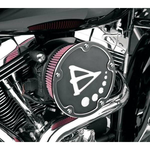 【適合】1993〜1999 ダイナ、ソフテイル、ツーリング ※CV,HSR装着車【商品説明】外側の外径が大きく、通常のStage-Iより約20%吸気効率が高いハイフローエアクリーナーキットです。お好みのTwincam用ダービーカバー（5穴）...