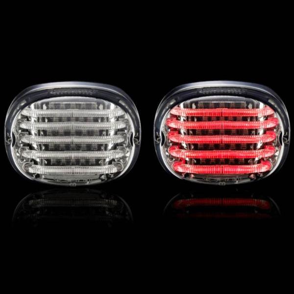 【適合】1999〜2024 全車種※ナンバー灯窓無し【商品説明】多くのハーレーに装着されているテールライトと交換するタイプのラン/ブレーキ/ターン一体型のLEDテールライトです。5つのLEDランニングライトパイプと赤いLEDを組み合わせ、左...