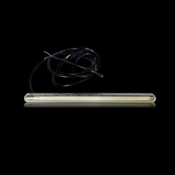 【商品説明】汎用LEDライトバーです。全長7インチ（約18cm）、幅0.5インチ（約1.3cm）。厚さはわずか0.4インチ（約1cm）のロープロファイルです。発光色はレッド。50個のLED内蔵。デュアルデンシティですので、ブレーキ、ポジショ...