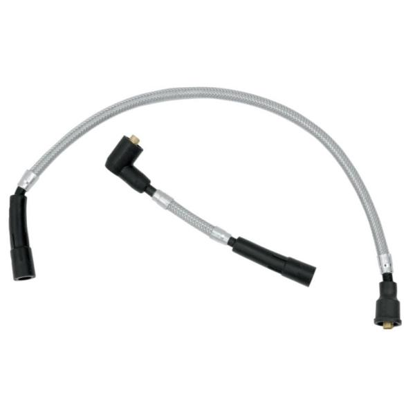 【適合】1986〜2003 スポーツスター※1998〜2003 XL1200Sは不可 【商品説明】デザイン性と耐久性に優れたブレイドスパークプラグコード。ステンレスメッシュで編み込まれ、外側を絶縁素材で覆ってありモジュール等への干渉を最小限...