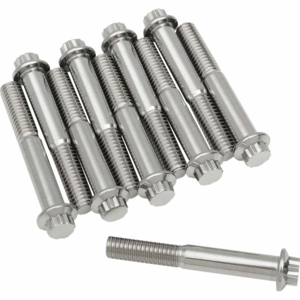 【適合】汎用品【商品説明】3/8-16 X 2 1/2ボルト。標準装着のgrade8ボルトに比べ引っ張り強度は20％上回ります。12ポイントフランジヘッドですので、ボタンヘッドボルトよりも強いトルクで締め付けることができます。12ポイントフ...