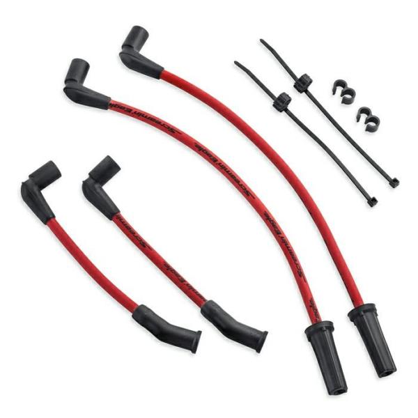 【適合】2018以降 ソフテイル【商品説明】ミルウォーキーエイト ソフテイル用のプラグコードセット。10MM径のコードは見た目も力強く、コイル電圧を確実にプラグに送ります。コードにスクリ―ミンイーグルのロゴプリント入り。※ツインカムエンジン...