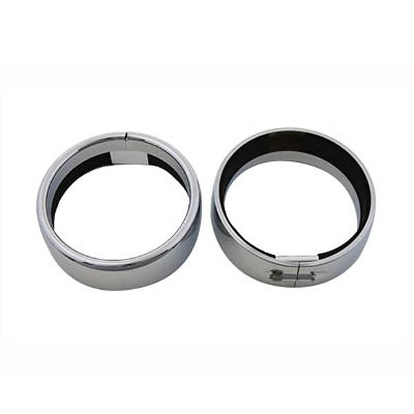 【適合】4インチ補助ライト装着車【商品説明】標準装備トリムリングと交換して装着します。ペアでの価格です。OEM型番：69622-99【カラー】クローム【メーカー】V-TWIN（V-ツイン）【商品番号】33-0546