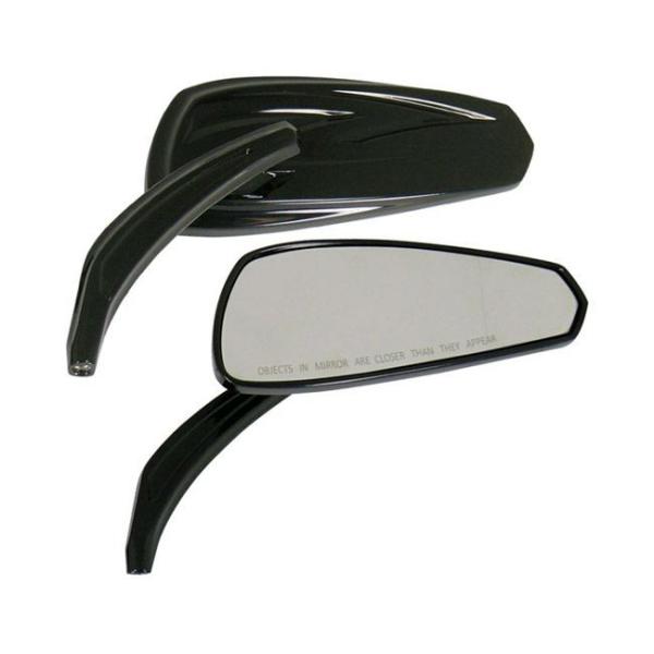 【適合】ハーレー全車種【商品説明】後方視認性に優れたテーパー形状のカスタムミラーです。- 絶大な人気ながら廃番で消えてしまった純正ミラー、トライバルコレクションの復刻版のようなデザインです。- ステムには深い溝が施されハンドルバーの輪郭に沿...