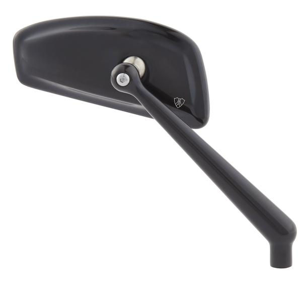 【適合】右用【商品説明】クラシックなティアドロップの下側をそぎ落としたモダンなデザインのカスタムミラーです。上側のカーブと下側のすっきりとしたラインが、現代風のカスタムにマッチします。コンパクトなルックスながら、十分な後方視野を確保していま...