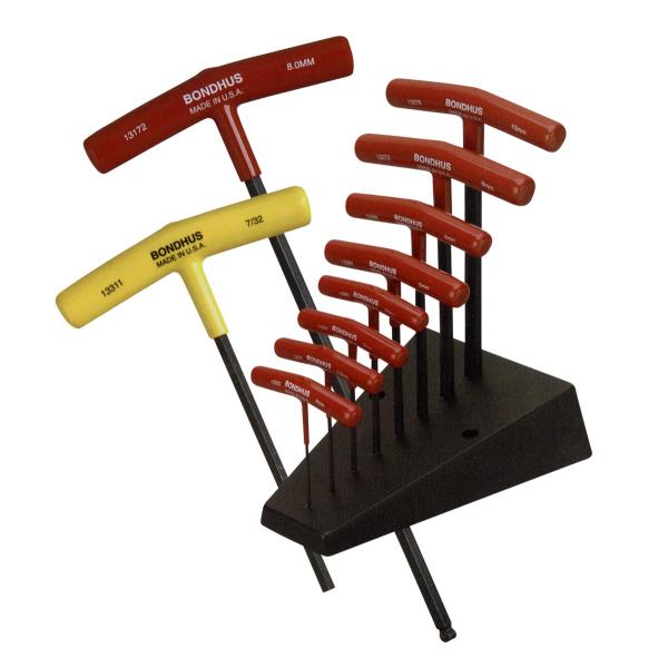 【商品説明】インチサイズのＴハンドル・レンチです。ハーレーのメンテナンスに重宝します。Ｌレンチに比べ力が入りやすく、ネジ穴をなめにくいレンチです。強度の高い加熱処理された EKLIND アロイスチール製です。以下の10本組です。シャフト長は...