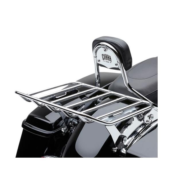 【適合】1997〜2008 ツーリング【商品説明】デタッチャブル式の大型ラゲッジラックです。スチールパイプ製。バンジーコードやネットを掛け易く、後端の跳ね上がったフリップアップタイプですので、荷物をしっかりとホールドし、走行中の荷物のズレを...