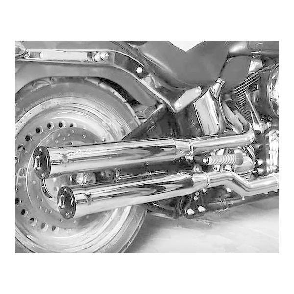【適合】2000〜2006 FLSTF、FXSTD【商品説明】クロームの美しい3インチスリップオンマフラー。ハーレーらしい低音が出ます。音量は大きめです。排気効率を追求し、大排気量Vツイン本来の音とパワーが出るようになります。抜けが良くなり...
