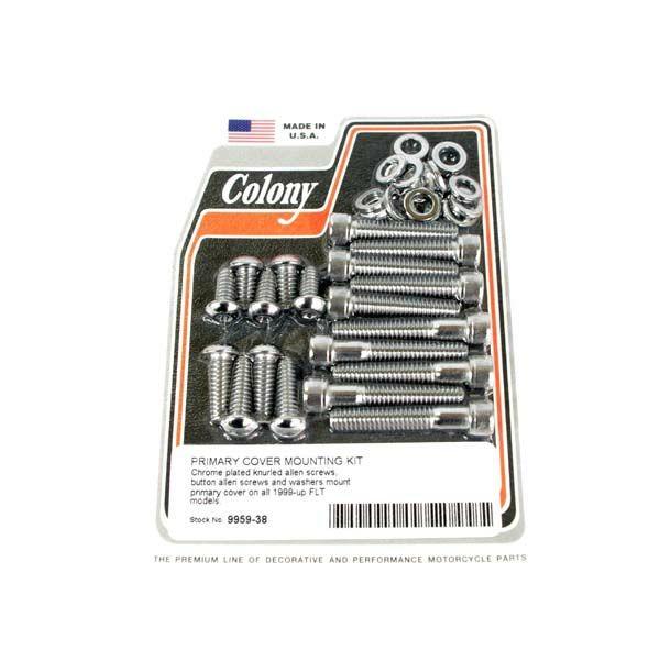 【適合】1999〜2006 FLT【商品説明】プライマリーカバー ハードウェアキットです。プライマリーケース、インスペクションカバー、ダービーカバーのハードウェアが入っています。※インナープライマリーのボルトは付属しません。【カラー】クロー...