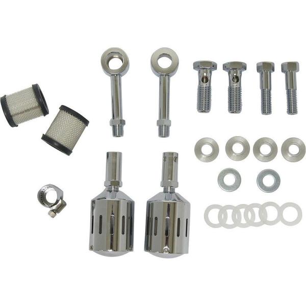 【適合】1993〜2017 ダイナ、ソフテイル1993〜2016 ツーリング1991〜2021 スポーツスター【商品説明】左右別体のキャッチタンクを備えたデュアルブリーザーキット。左右のブリーザーボルトから直接キャッチタンクにガス、オイルが...