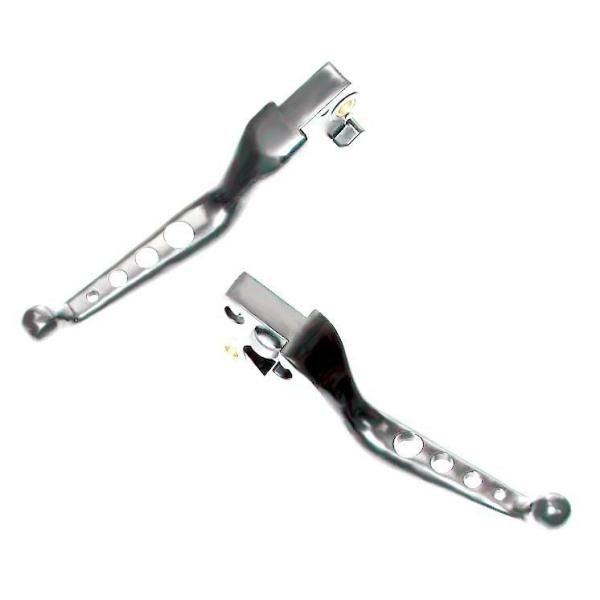 【適合】2007〜2013 スポーツスター  ※XR1200は不可 【商品説明】レバーに開いた、4個のホールが特徴のカスタムレバーです。左右ペア【カラー】クローム【メーカー】HardDrive（ハードドライブ）【商品番号】820-54310