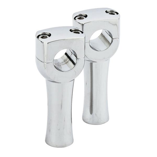 【適合】1インチハンドルバー装着車【商品説明】クラシカルなドーム型ライザーです。1インチ径ハンドル用。ライザーボルトは1/2-13に対応します。※ライザーボルトは付属しません。2個ペア【カラー】クローム【サイズ】高さ：4インチ（約10cm）...