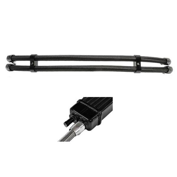 【商品番号】970794【適合】JAGG他、各社のハーレー用オイルクーラー【商品説明】JAGG製ステンレス・オイルクーラー用ホース（両端には固定用クランプ付き）各社のオイルクーラーとマウントを接続します。長すぎる場合は、カットの方法が説明書...