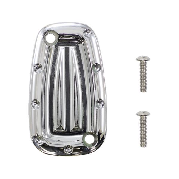 【適合】2018以降 ソフテイル【商品説明】ハーレー M8ソフテイル用 リアブレーキマスターシリンダーカバーです。デザインは外周部分にドット模様の飾りが並ぶ、ディンプル（Dimple）デザイン。ゴージャスなクロームフィニッシュ。ノーマルのカ...