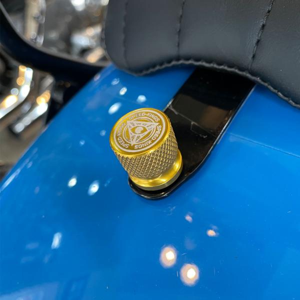 【適合】1997以降スポーツスターダイナソフテイルツーリング【商品説明】スタイリッシュなシートボルト。レーザー刻印加工で製作された高精度のメーカーロゴがデザインされています。アルマイト処理された高級感ある仕上がり。1/4-20サイズ。【カラ...