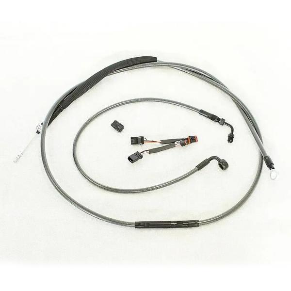 【適合】2020〜2024 FXLRS、FXLRST【商品説明】M8ソフテイル ローライダーS、ローライダーST用 ハンドルケーブル、配線延長キットです。カスタムファクトリー ノイズ（NOY'S）の12インチ・トラッカーハンドルバー（TH-...