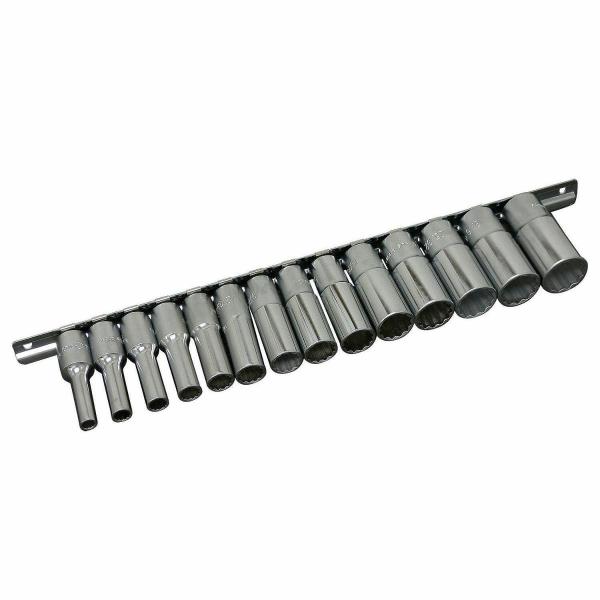 【商品説明】工具専門メーカー「ジーニアス」製のヘックスロングビットセット。●6角頭のヘックスボルト＆ナットを回す際に使用する、最も基本的な工具です。●12角タイプのソケットは6角タイプのソケットに比べて細かく角度を変えられるので、狭い所での...