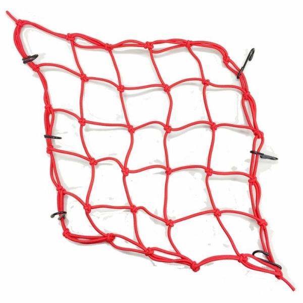 【商品説明】荷物を積む際の便利なアイテム。フックはやや小型のスチール製（被膜付）です。【サイズ】40cmX40cm【カラー】レッド【商品番号】XX-101-RED