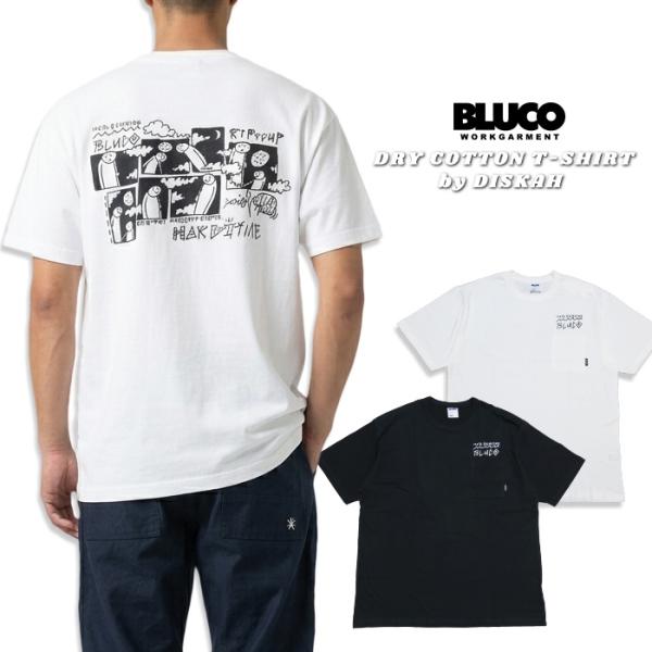 BLUCO WORK GARMENT ブルコ ポケットTシャツ ドライコットン ARTWORK BY DISKAH 半袖 メンズ 161-22-0216オンスのオープンエンド天竺を使用した速乾性と耐久性に優れたTシャツ。ポリエステルの外側を...