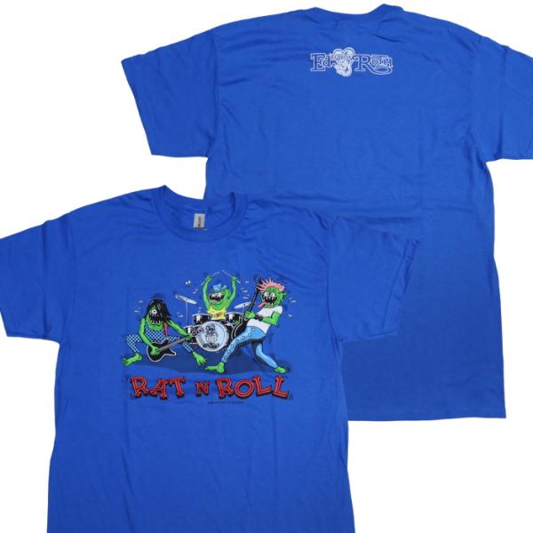 Rat Fink ラットフィンクTシャツ RAT N ROLL エド・ロス インポートTシャツ バンドTシャツHOT ROD,アンダーグラウンドカルチャーのシンボル、ラットフィンクを落し込んだインポートTシャツ。ピンストライプやカスタムカー...