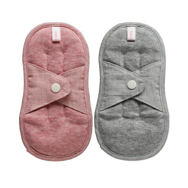 coco-karaオリジナルの肌側シルクの保温パット登場！備長炭練り込み素材とシルクのリバーシブル生地を肌側に配し、遠赤外線とシルクでデリケートゾーンを保温！生理不順 生理痛 不妊 改善 ナプキンあったか 洗える 温活 妊活