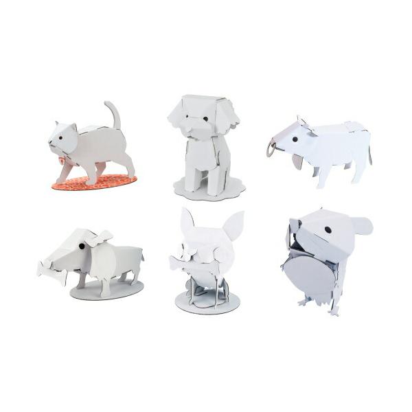 夏休み・冬休み・春休みの自由研究・自由工作に！どうぶつシリーズ！リアルでかわいいダンボールクラフト！ノリやハサミを使わず、組み立てることができるダンボールの工作キット！ ハムスター 自由工作 段ボール ダンボール 工作キット 簡単 夏休み ...