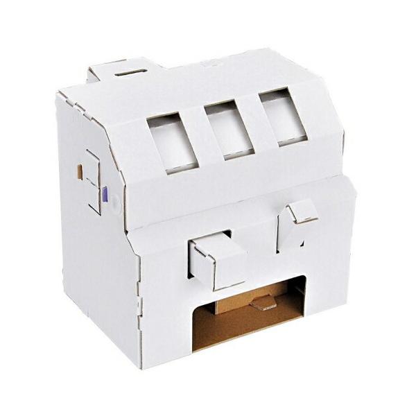 夏休み・冬休み・春休みの自由工作に！ノリやハサミを使わず、差し込むだけで組み立てることができるダンボールの工作キット！数字・絵柄が揃うと、セットしたコインがでてくるよ！