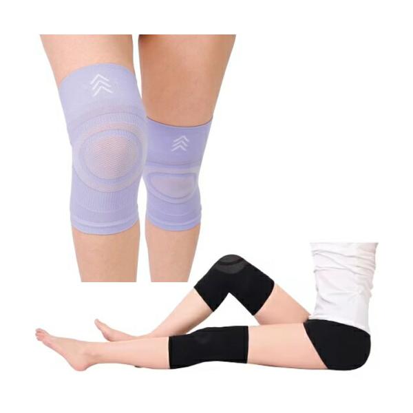 膝をほどよくグッと支える！2重構造パッド状着圧ラインで不安な膝を添え手のように支えて、歩行や日常生活のサポートに！伸縮性のある生地を使用！