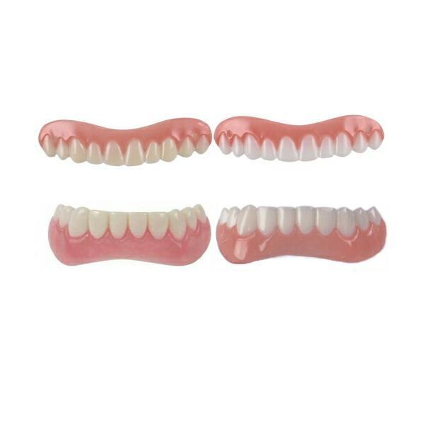 上歯下歯セット！約5分でセットできる簡単付け歯！欠け歯の方、黄ばみ歯の方、すきっ歯の方にもオススメ！SGS (公的検査期間)の安全規格検査にて合格済みの素材を使用！ ナチュラルホワイト ブライトホワイト 仮歯 入れ歯 応急用 ワンタッチ 付...