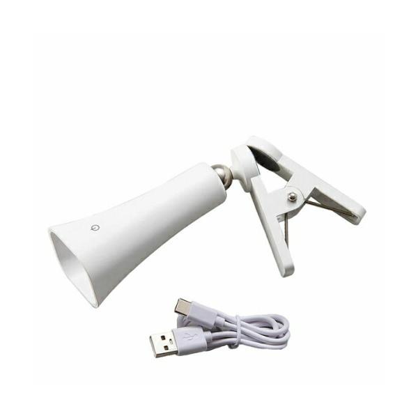 コンセントがない場所でも使えるコードレスタイプのLEDクリップライト！首振り式で360°自由自在に角度を調節！充電しながら使用可能なUSB充電式♪ 首振り式 3段階調光 机 デスクライト 本棚 ベッド クローゼット 手すり アイメディア